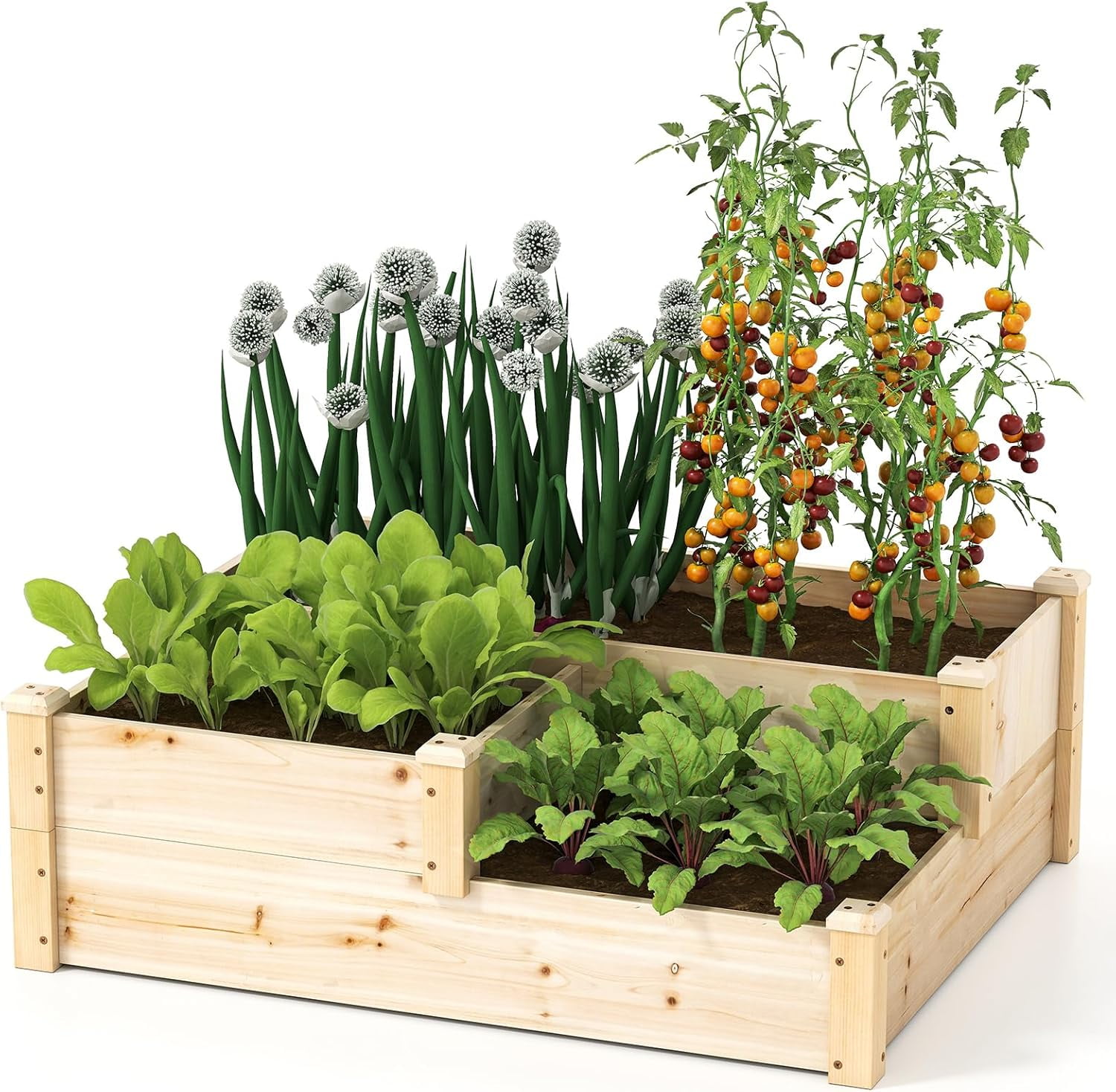 DLQZ 3-Tier Raised Garden Bed, Outdoor Elevated Planter Box for ...