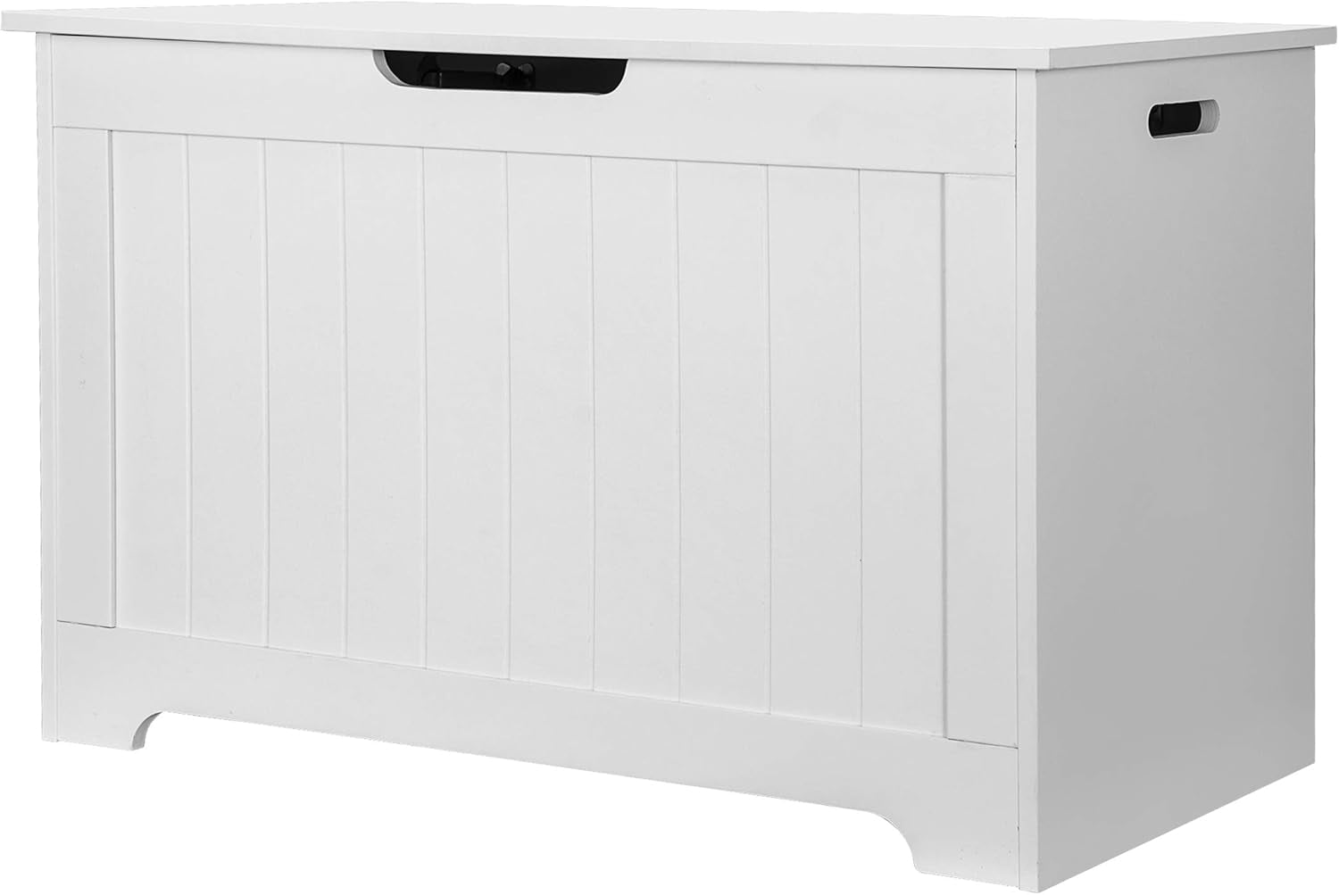 DLQZ 30 inches Kids Wooden Toy Chest Storage Space with 2 Safety Hinge ...