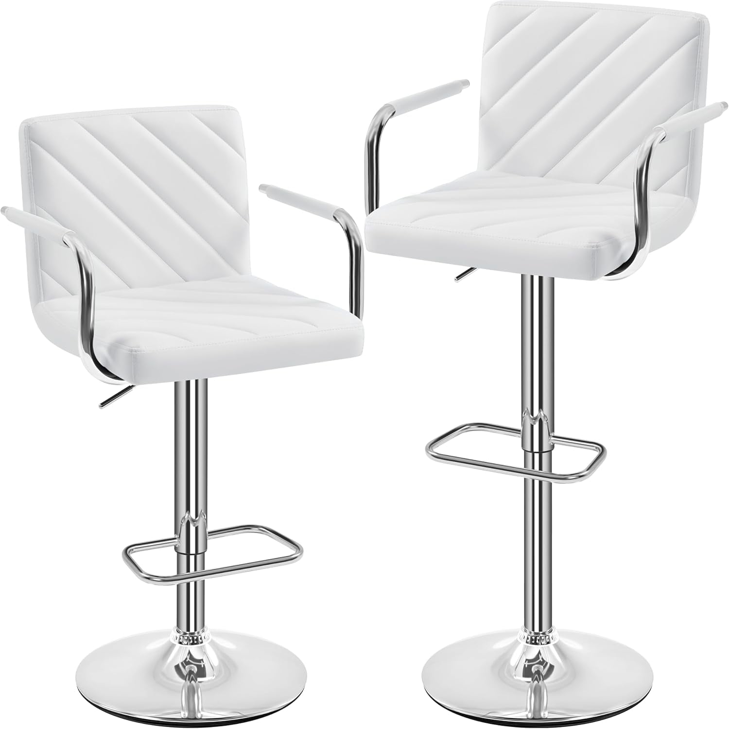 DLQZ Bar Stools Set of 2, Height Adjustable Swivel Bar Stools, Counter ...
