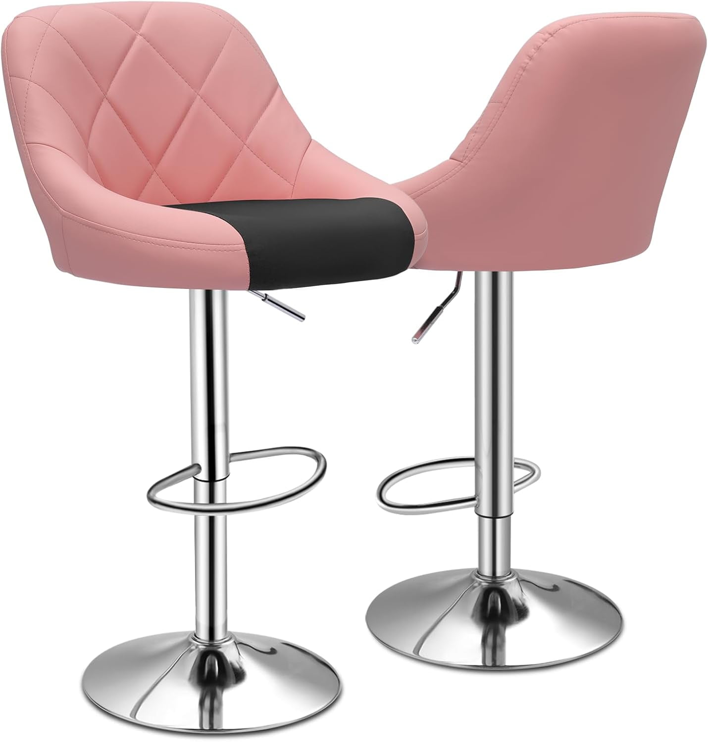 DLQZ Bar Stools Set of 2, Adjustable Counter Height Swivel Barstools ...