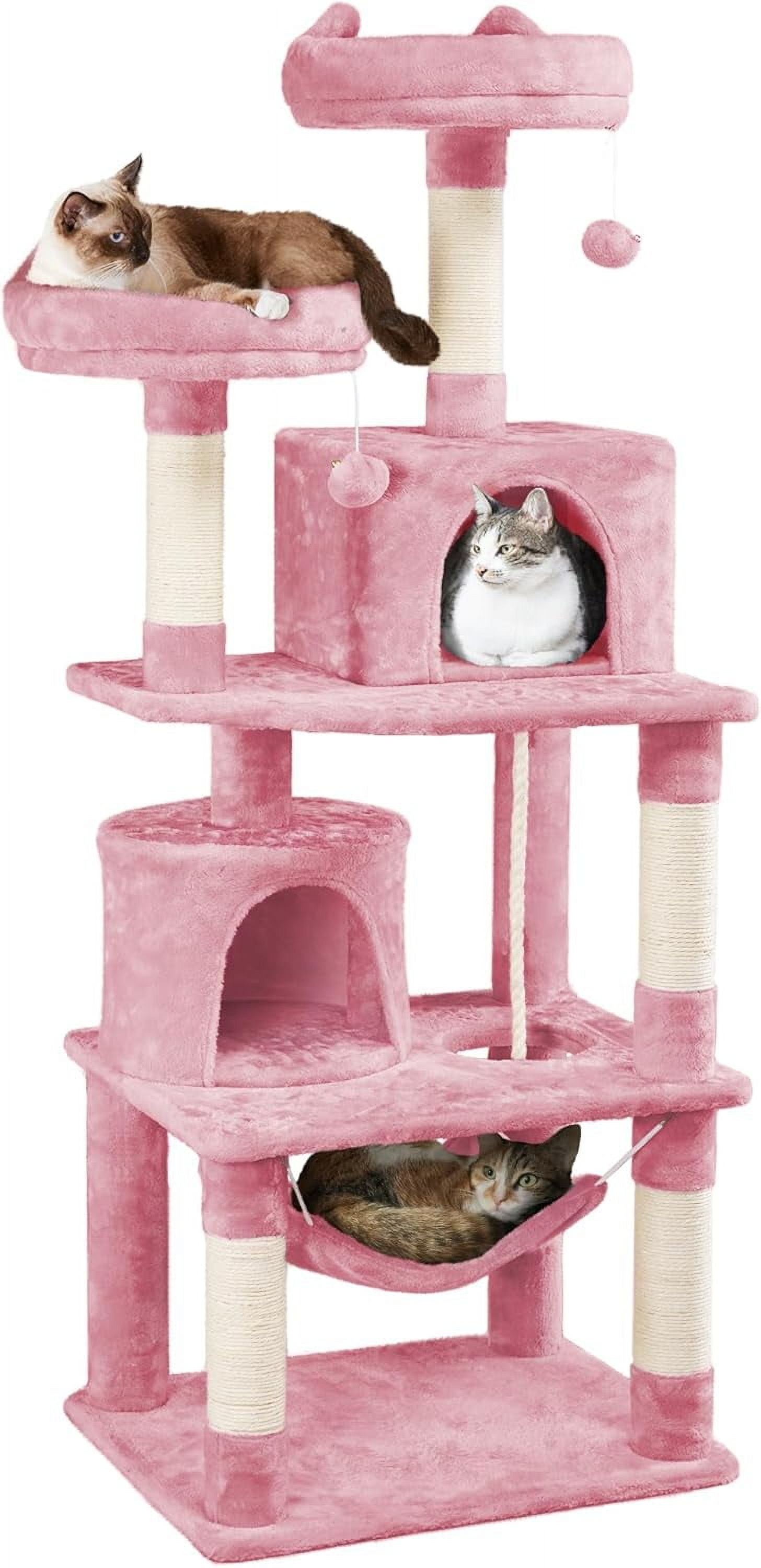 DLQZ Cat Tree, 62.2in Cat Tower for Indoor Cats, Multi-Level Cat Condo ...