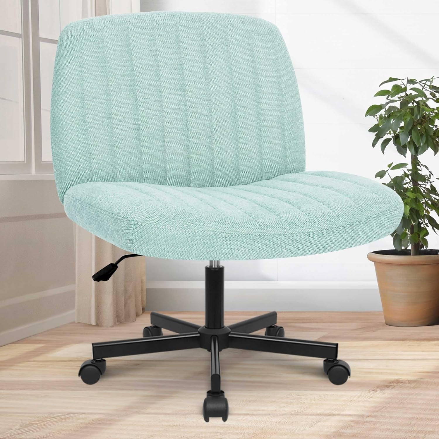 DLQZ Criss Cross Chair Wheels Wide Cross Legged Office Desk Vanity ...