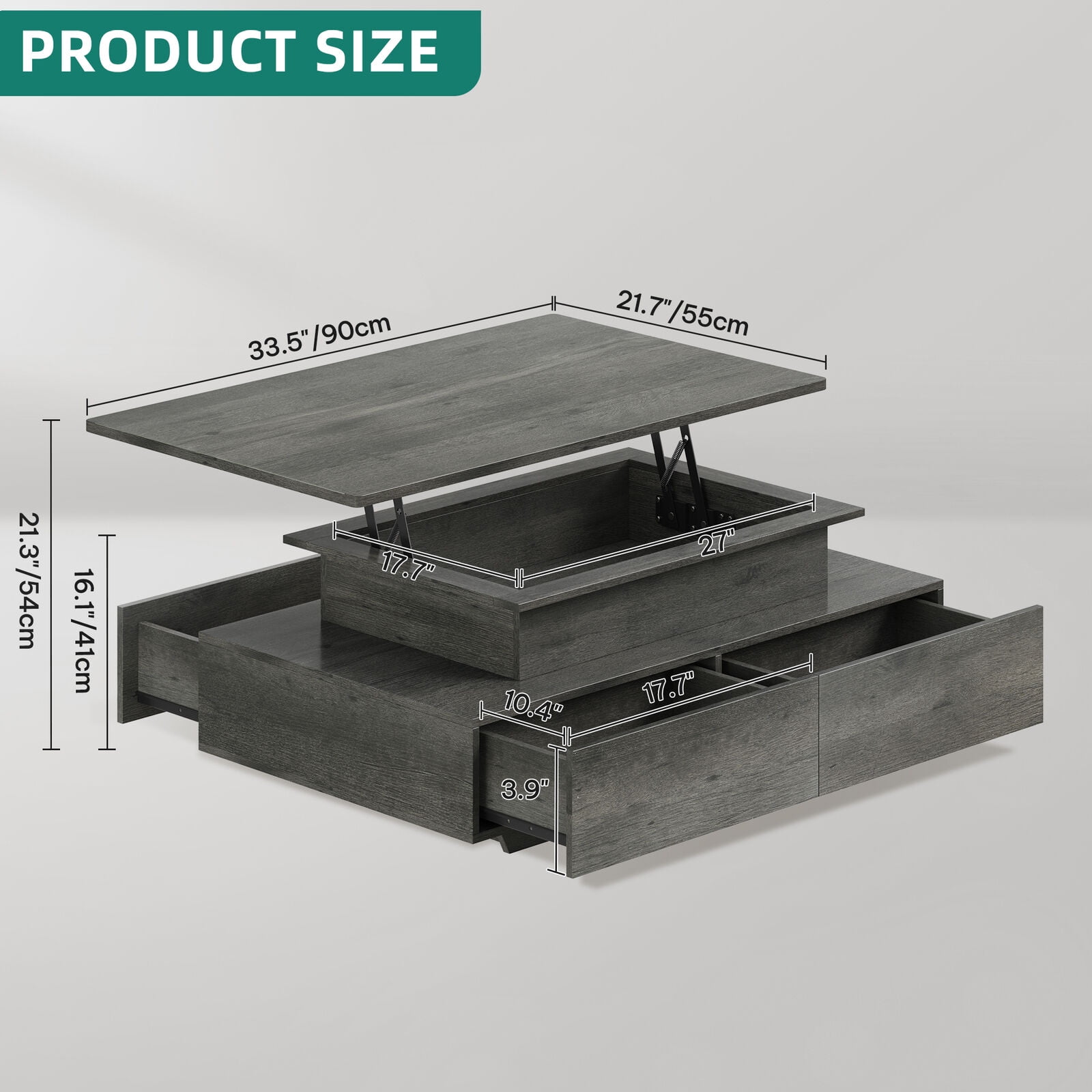 DLQZ LED Coffee Tables for Living Room, High Glossy Coffee Table with ...