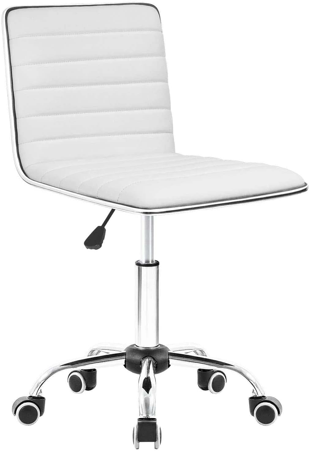 DLQZ Modern Adjustable Low Back Armless Ribbed Task Office Desk Vanity ...
