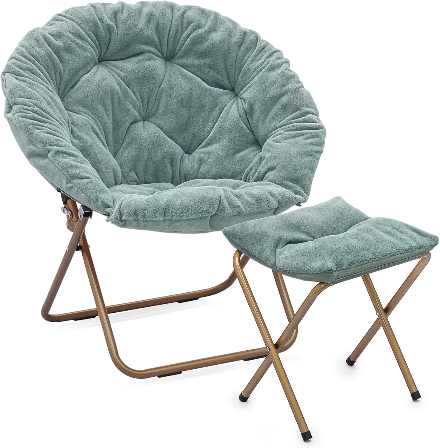 DLQZ Saucer Chair with Ottoman, Oversized Folding Reading Chair for ...