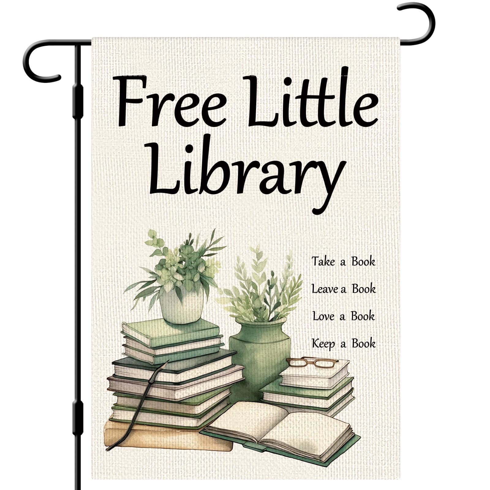 DLZDN Free Little Library EC36 Garden Flag 12×18 Inch Double Sided ...