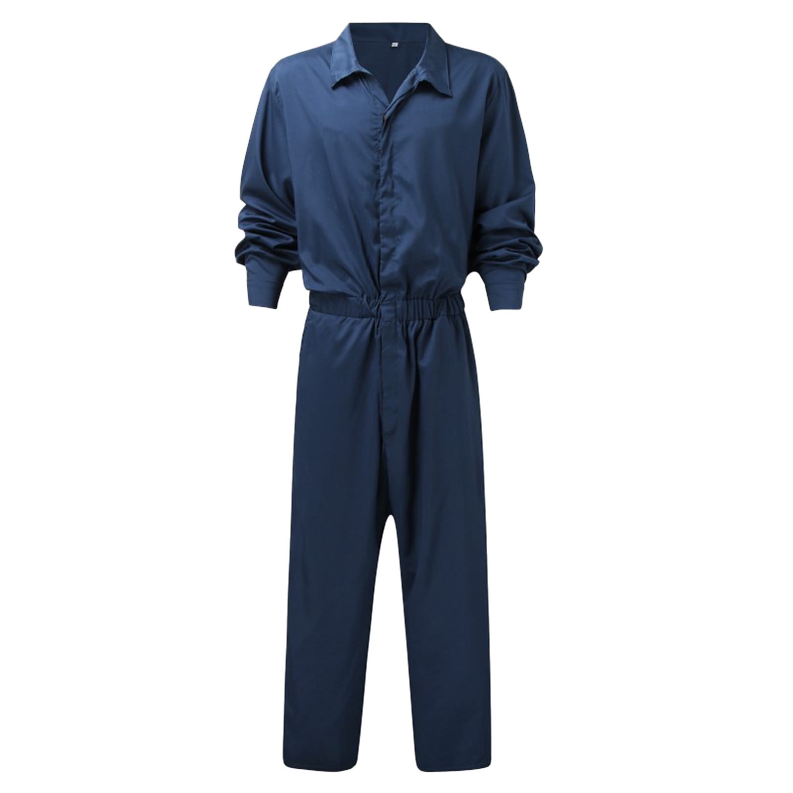 DLfVUB Adult Jumpsuit Coveralls for Men Long Sleeve Button Casual Solid ...