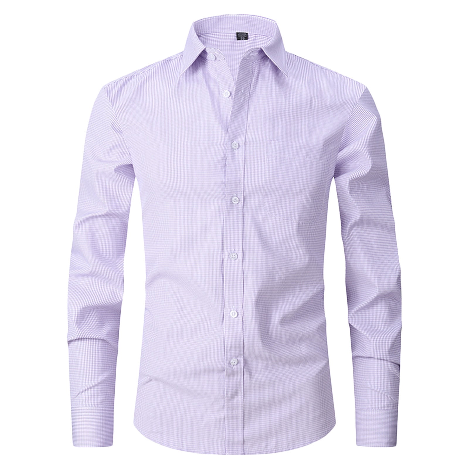 DLfVUB Cotton Solid Color Dress Shirts for Men Casual Button Down ...