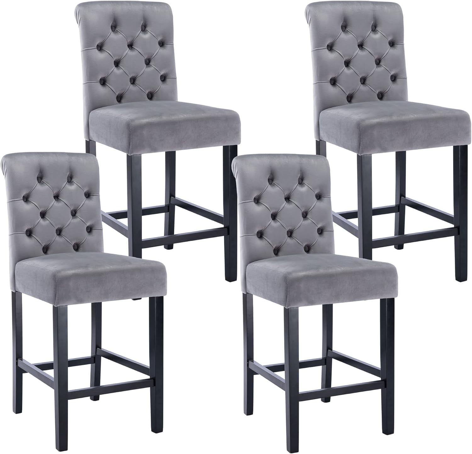 DM Bar Stools Set of 2 26 inch Faux Leather Counter Height Barstools ...