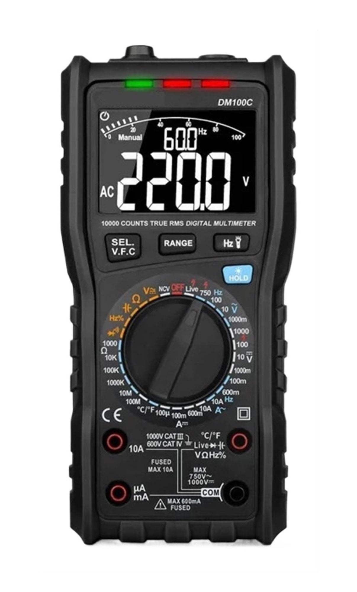 DM100C 10000 Counts Multimeter High Precision Temperature Measure NCV ...