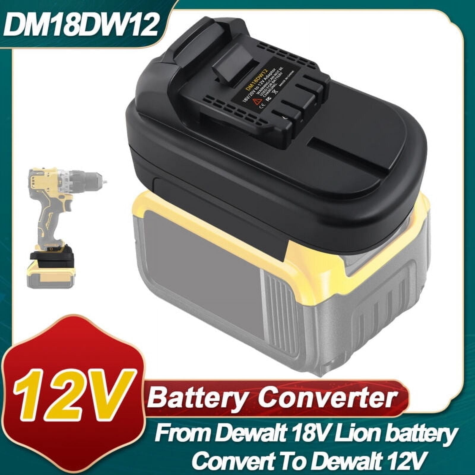 DM18DW12 Battery Adapter Converter for De*walt/Mil*wau*kee 18V 20V Li ...