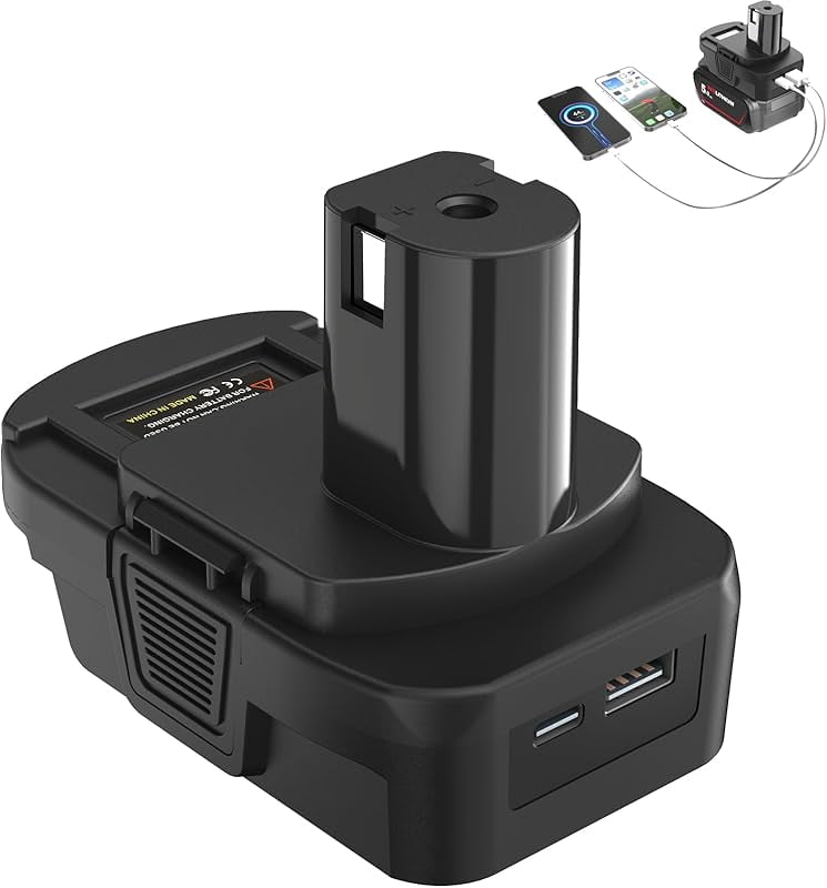 DM18RL Battery Adapter Converter with USB & Type-C Port for Use with R ...