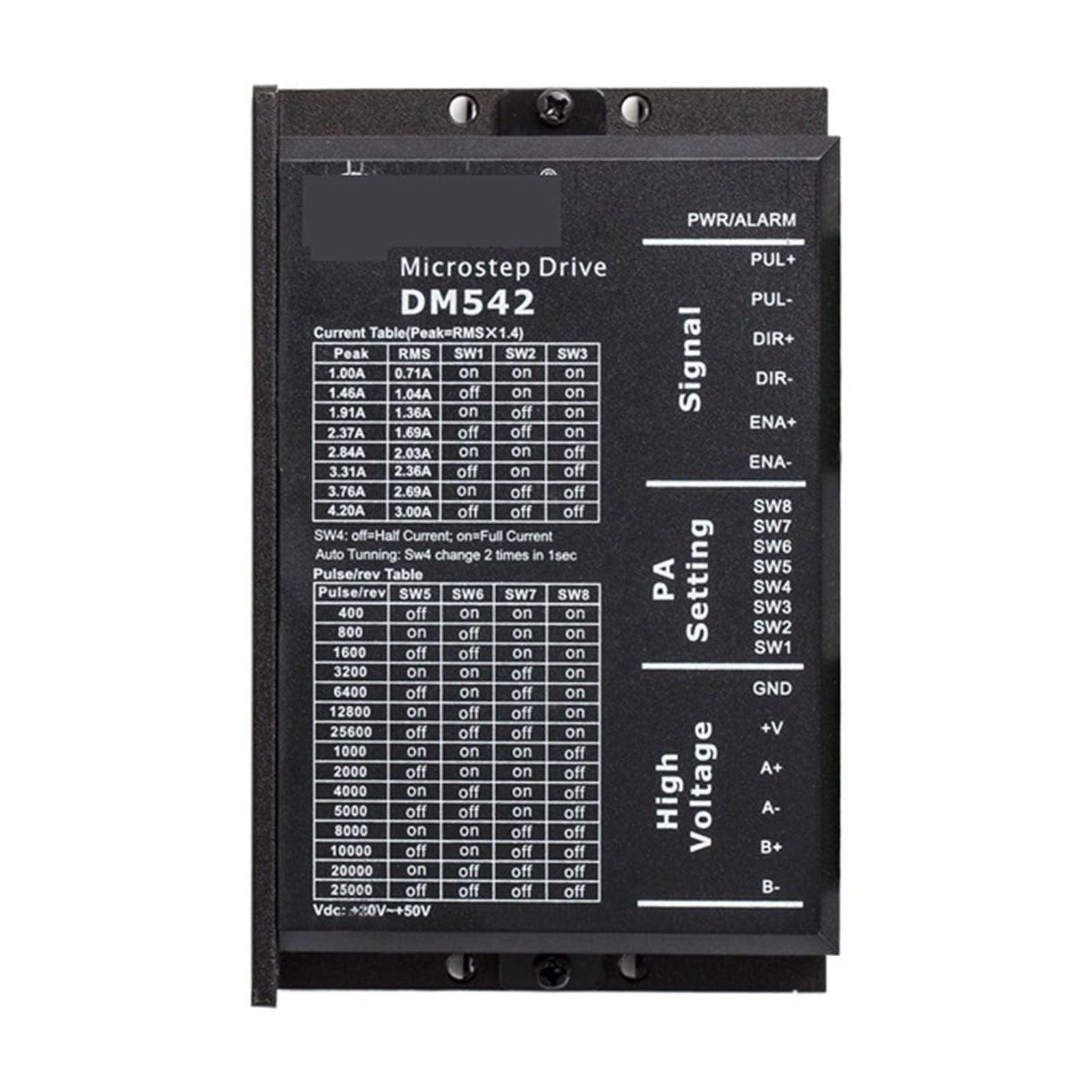 DM542 2 Phase Stepper Driver 20-50VDC 1.0-4.2A for NEMA17 NEMA23 ...