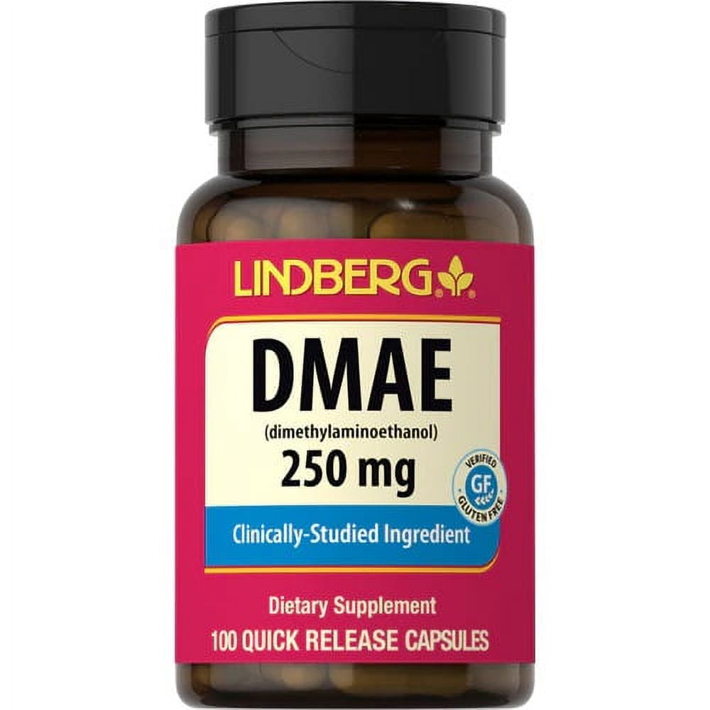 DMAE Supplement | 250 mg | 100 Capsules | Non-GMO, Gluten Free | by ...