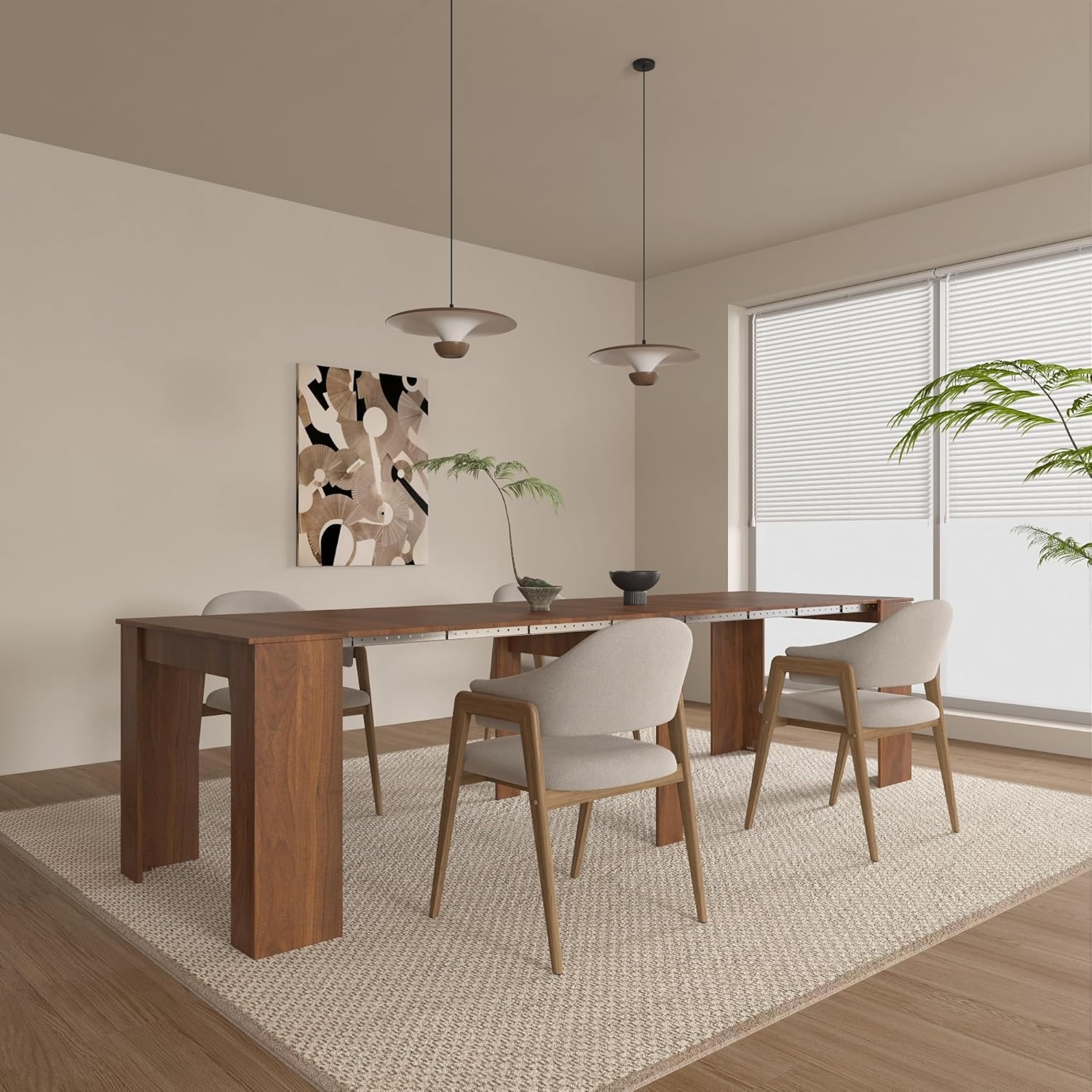 DMAITH 118" Extendable Dining Table with Storage for 2-12 People ...