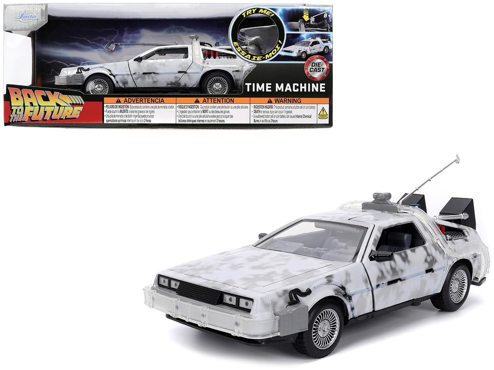 DMC DeLorean Time Machine Brushed Metal (Frost Version) with Lights ...