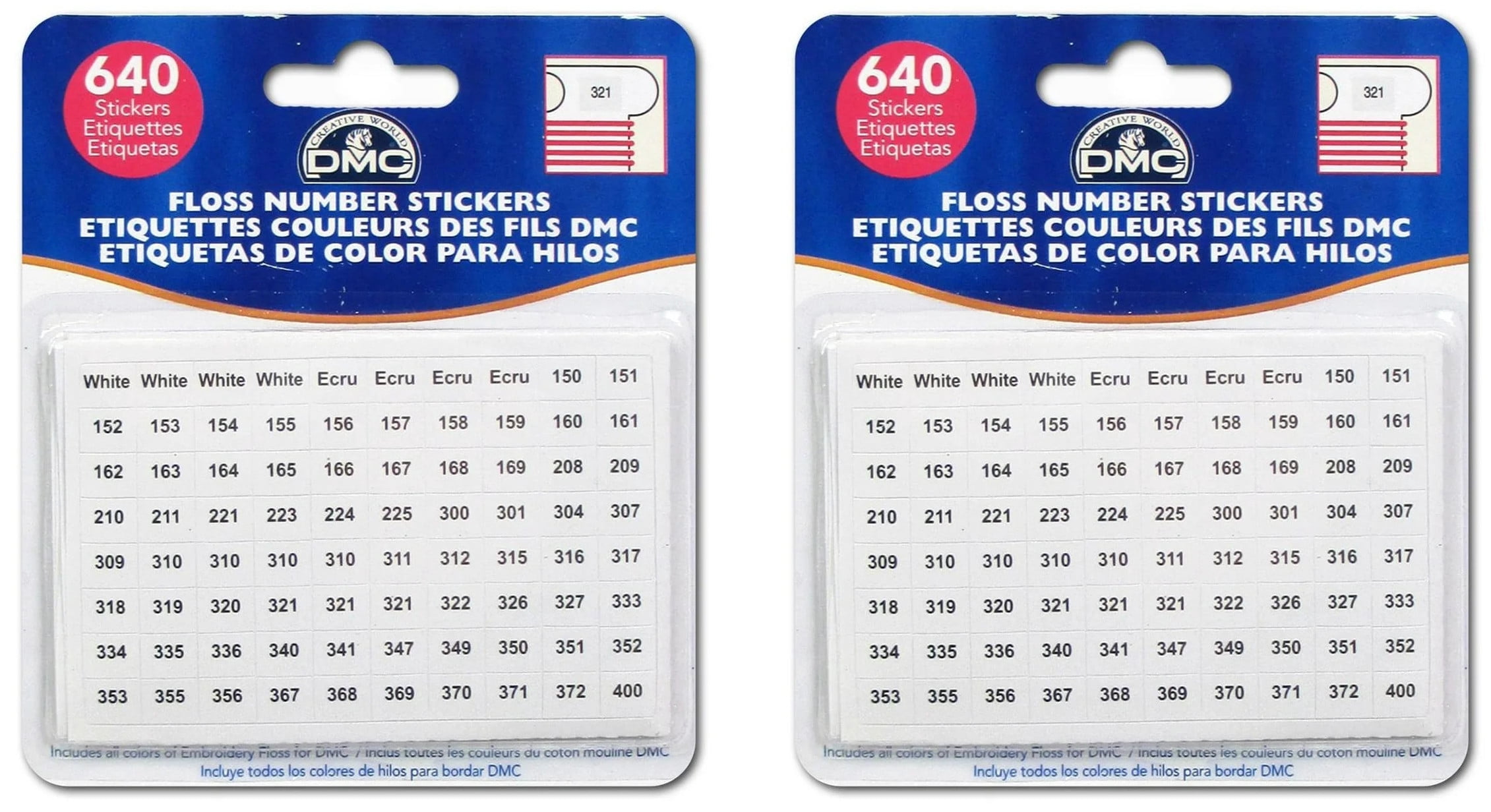 DMC Floss Number Stickers - 640 Labels, 2-pack - Walmart.com