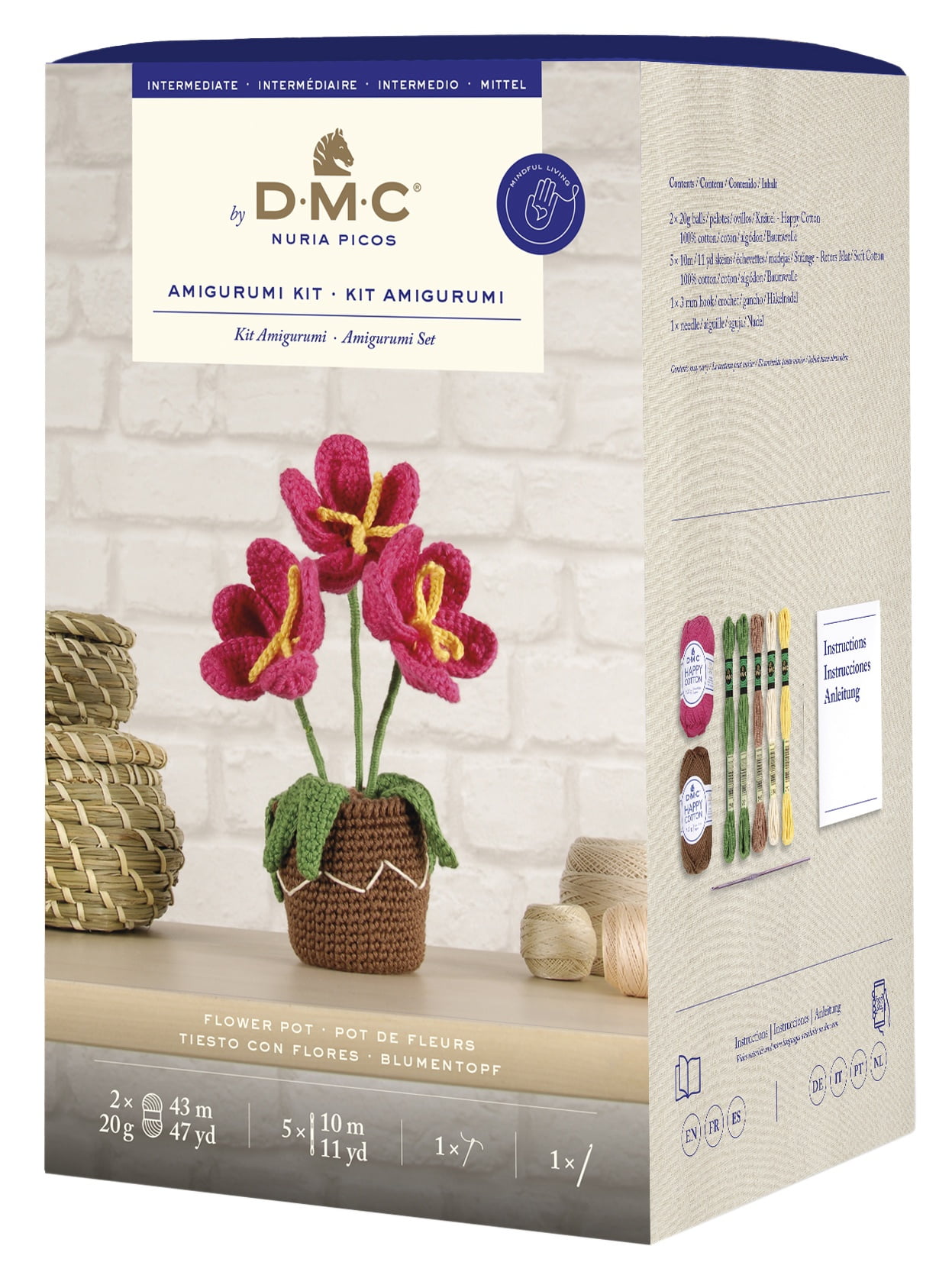 DMC Intermediate Amigurumi Kit-Flower Pot By Nuria Picos - Walmart.com