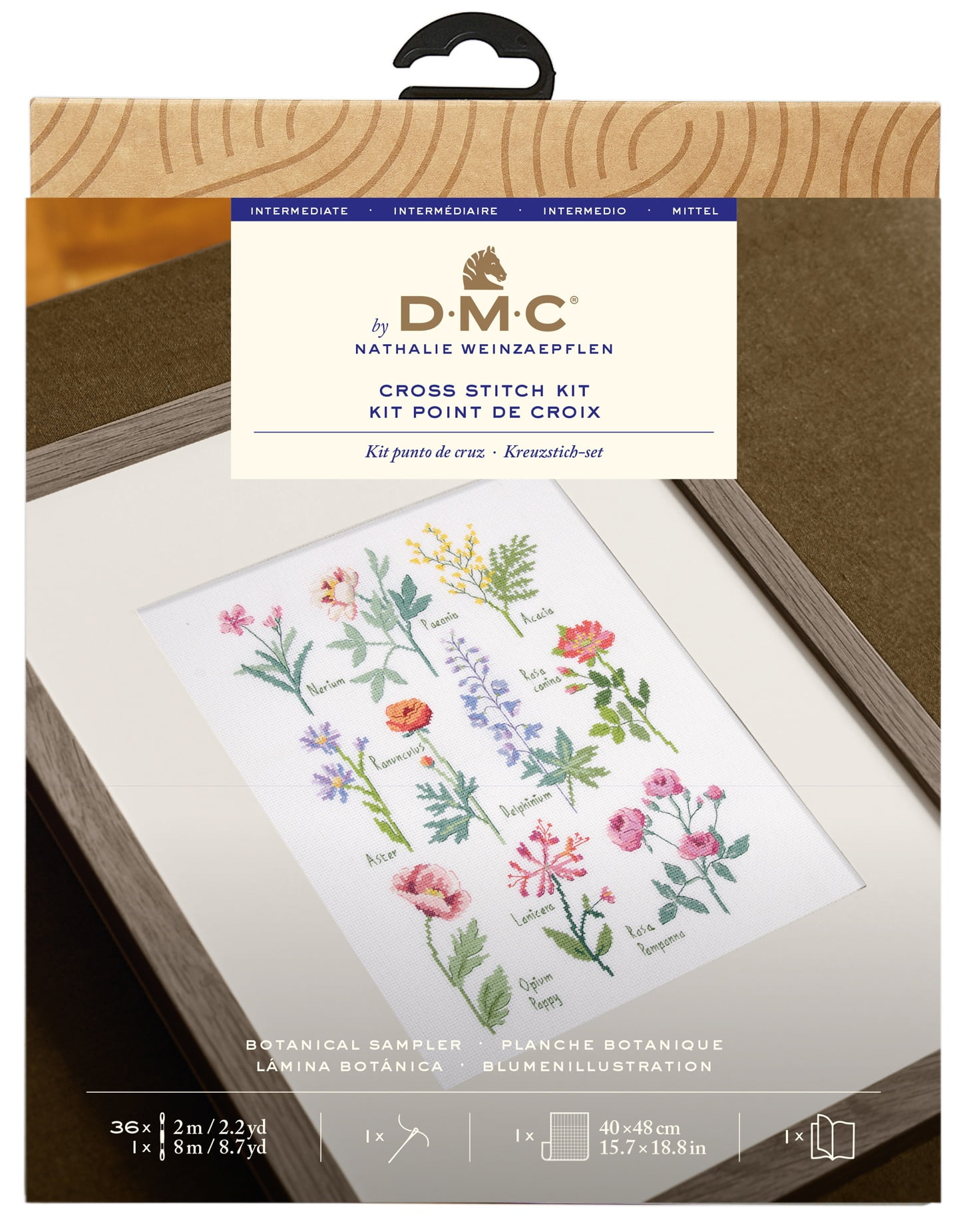 DMC Mindful Making Intermediate Cross Stitch Kit-Botanical Sampler ...