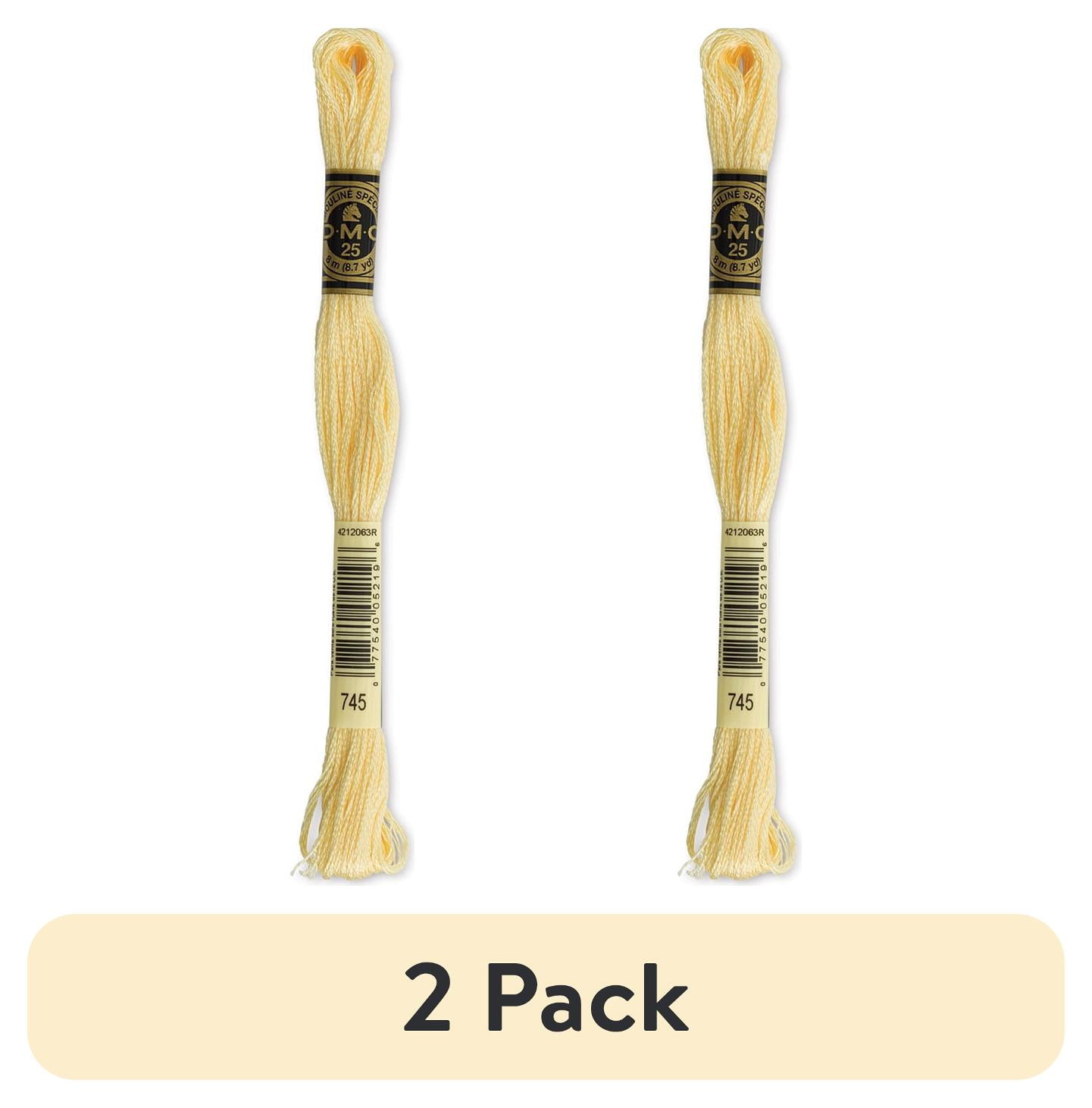 (2 pack) DMC Mouline 117-745 Six-Strand Embroidery Thread, Light Pale Yellow, 8.7-Yards ...