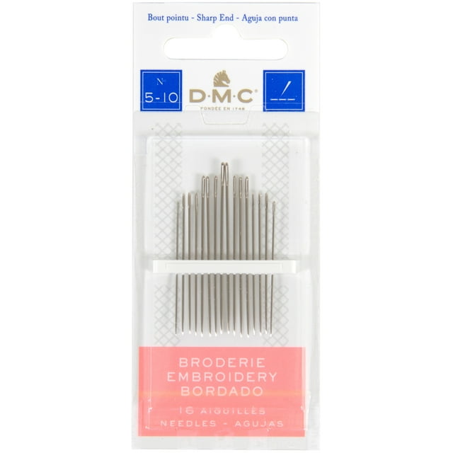 DMC Mouline 4.3" Embroidery Hand Needles, 1765-5/10, 16/pkg - Walmart.com