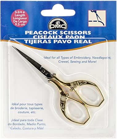 DMC Stainless Steel Gold Plated 4" Peacock Embroidery Scissors, 1 Each ...