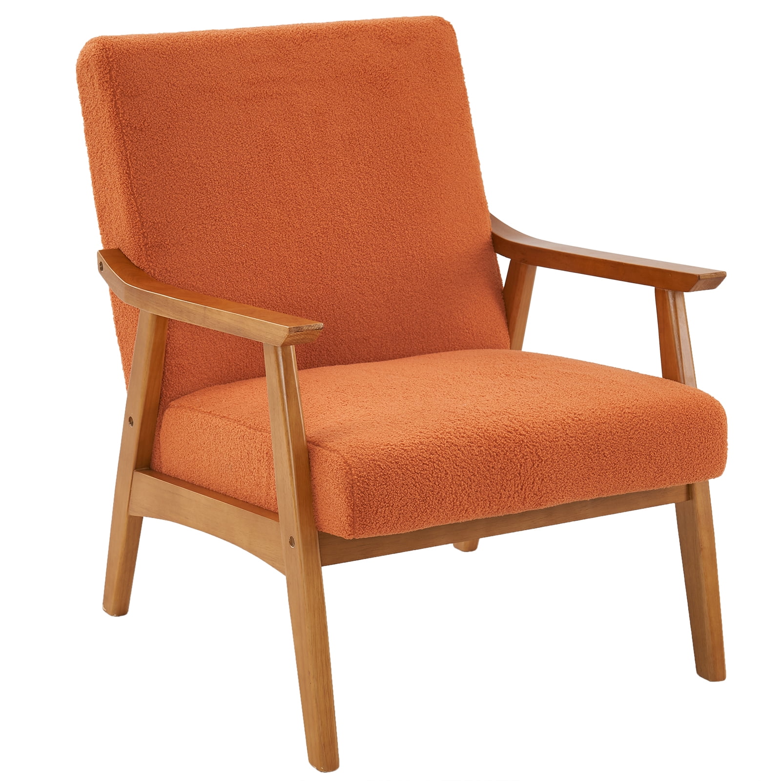 DMCEN Mid-Century Modern Accent Chair - Solid Wood Lounge Chair with ...