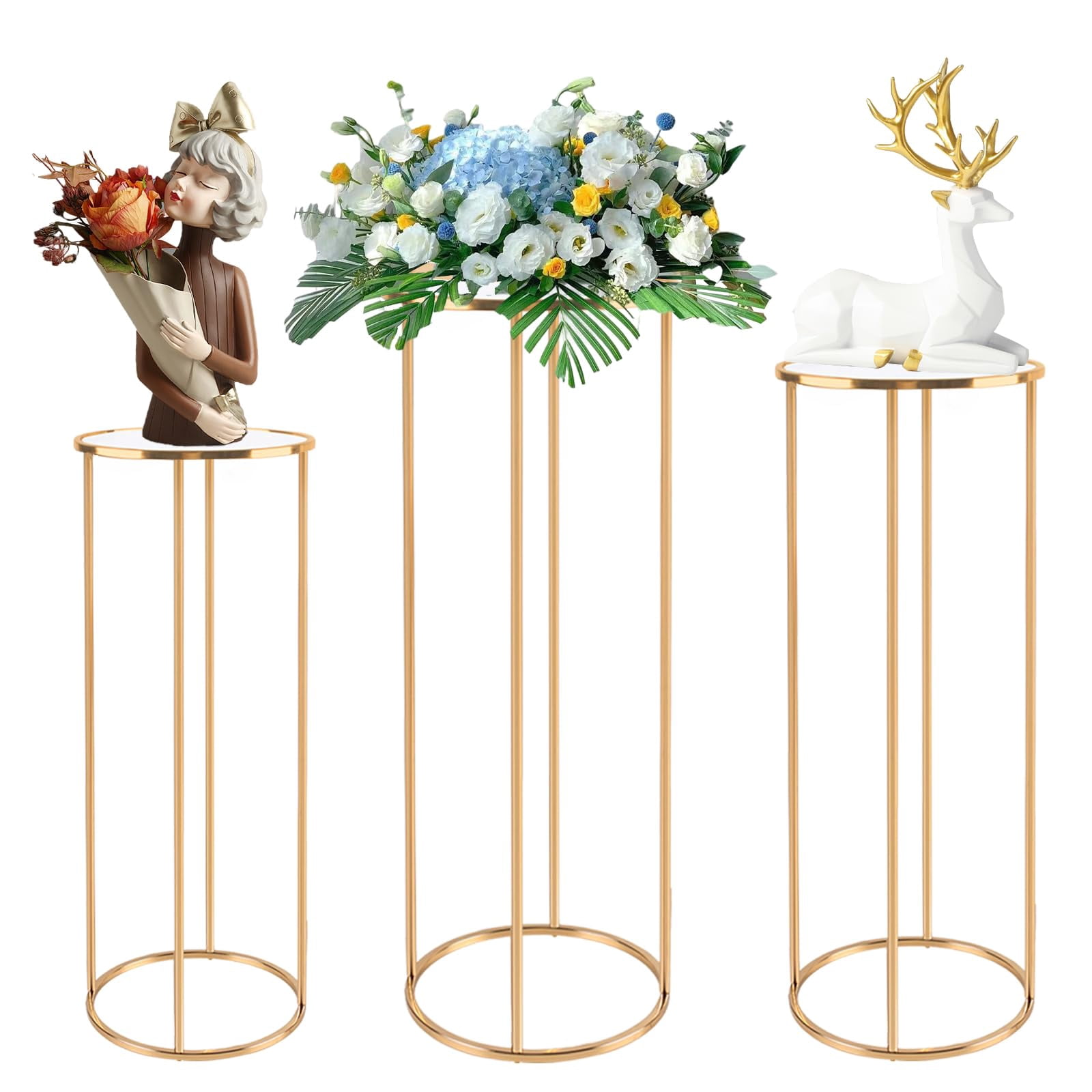 DMDMBSR Cylinder Stand for Party, 3pcs Cylinder Pedestal Stand, Metal ...