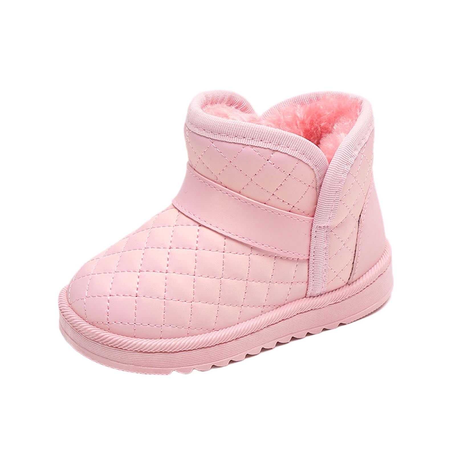 DMDUOU Girls Winter Warm Fuzzy LiningThick Snow Boots Cute Bowknot ...