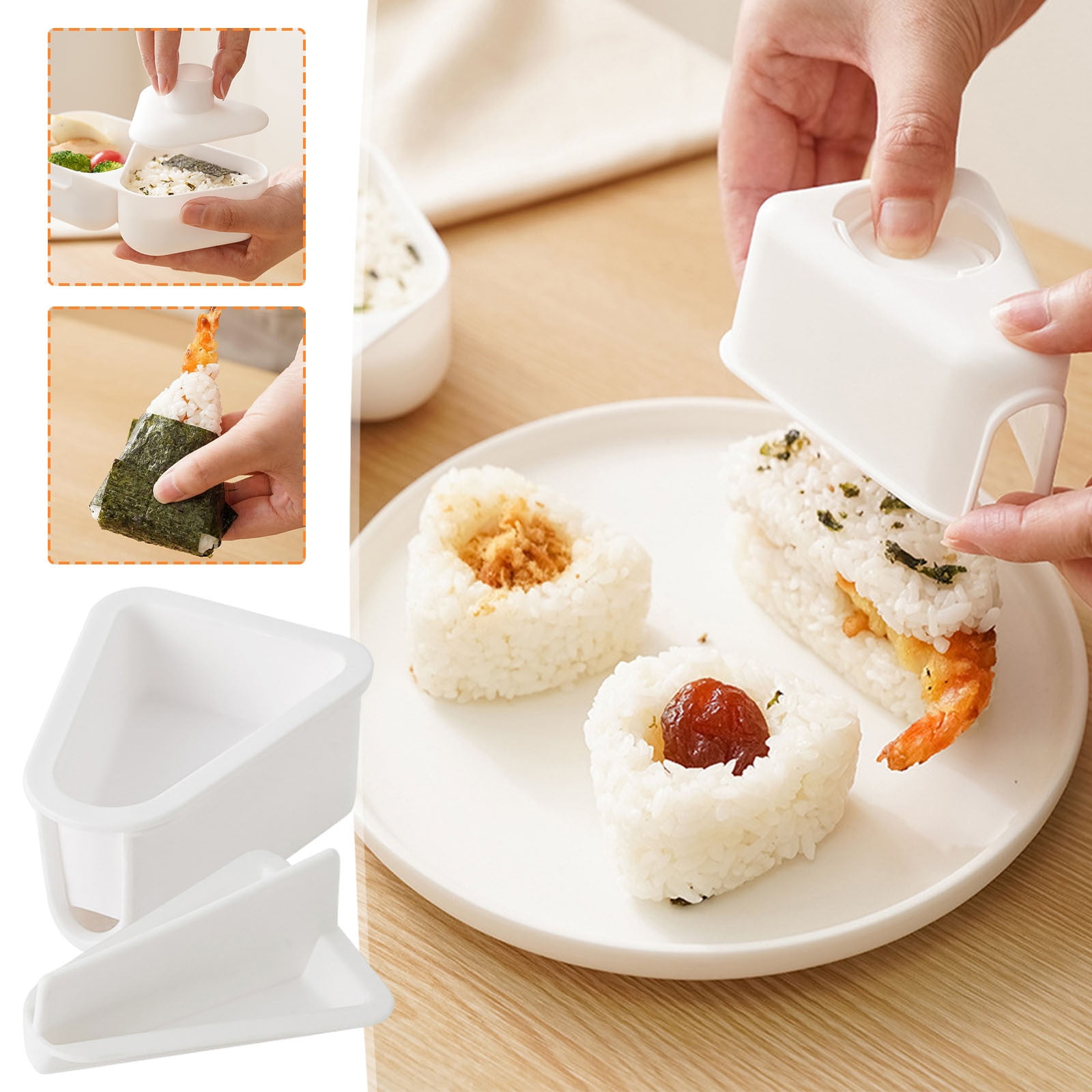 DMDUOU Onigiri Portable Lunch Box, Seaweed Sushi Home Rice Moulds, Bento Onigiri Molds, 6-Pack ...
