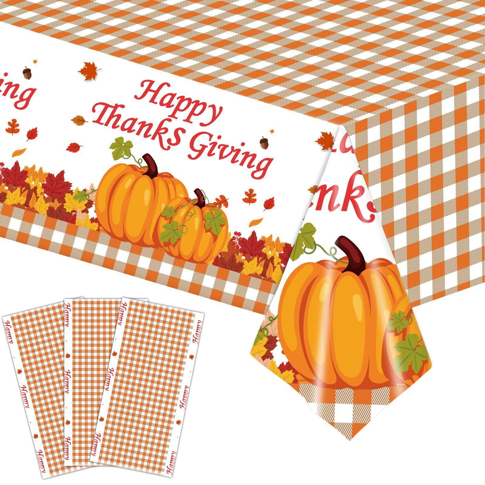 DMDUOU Thanksgiving Disposable Tablecloth, 107.8 x 54 Inch, Vinyl ...