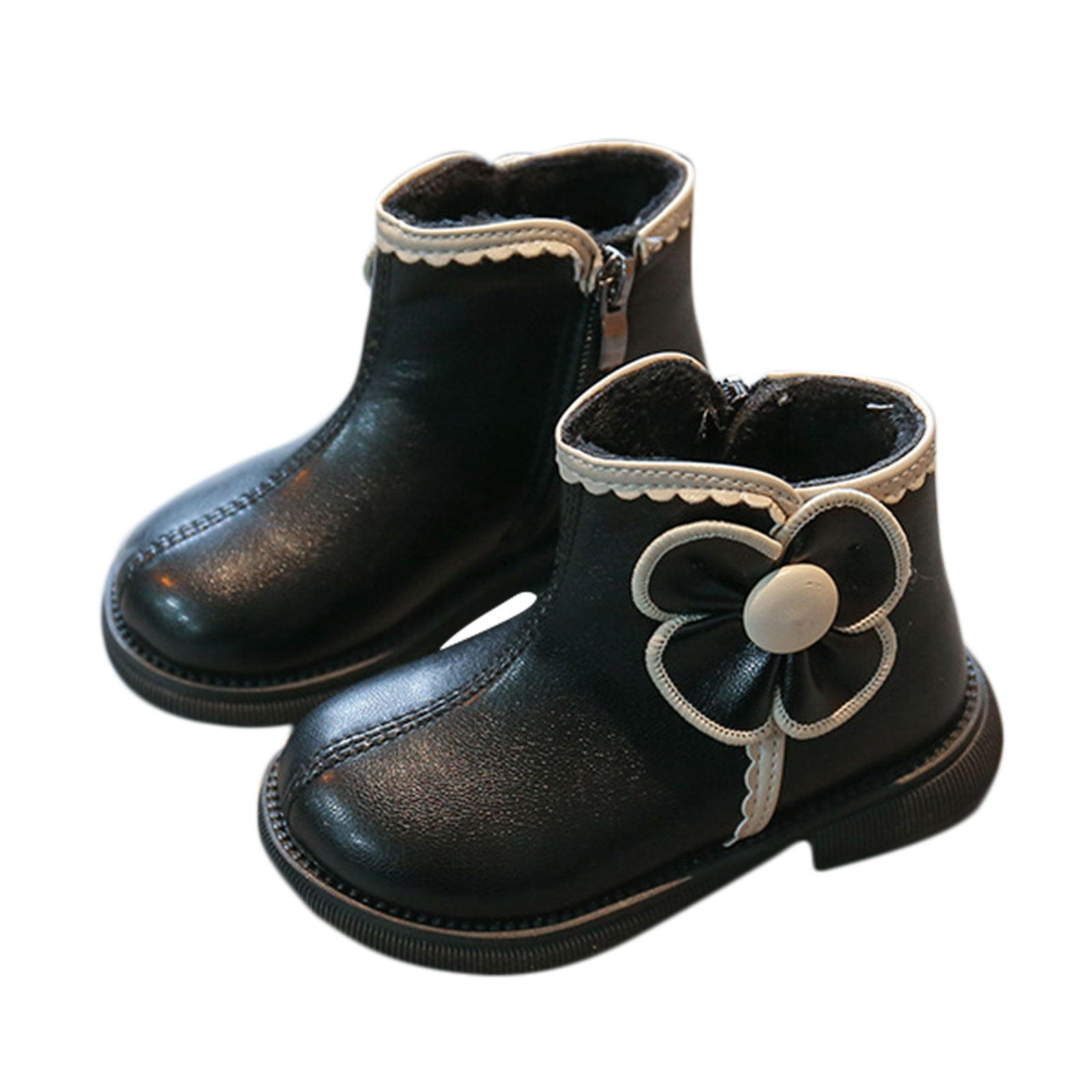 DMDUOU Toddler Girls Ankle Boots Round Toe Low Heel Non Slip Short ...