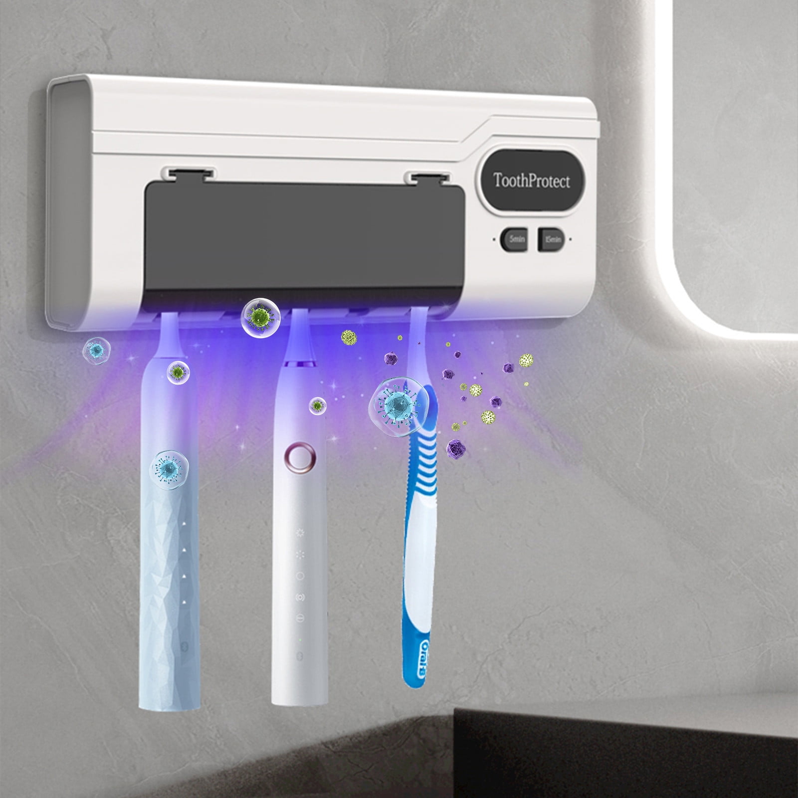 DMDUOU Toothbrush Sanitizer,UVToothbrush Sanitizer and Holder,5 ...