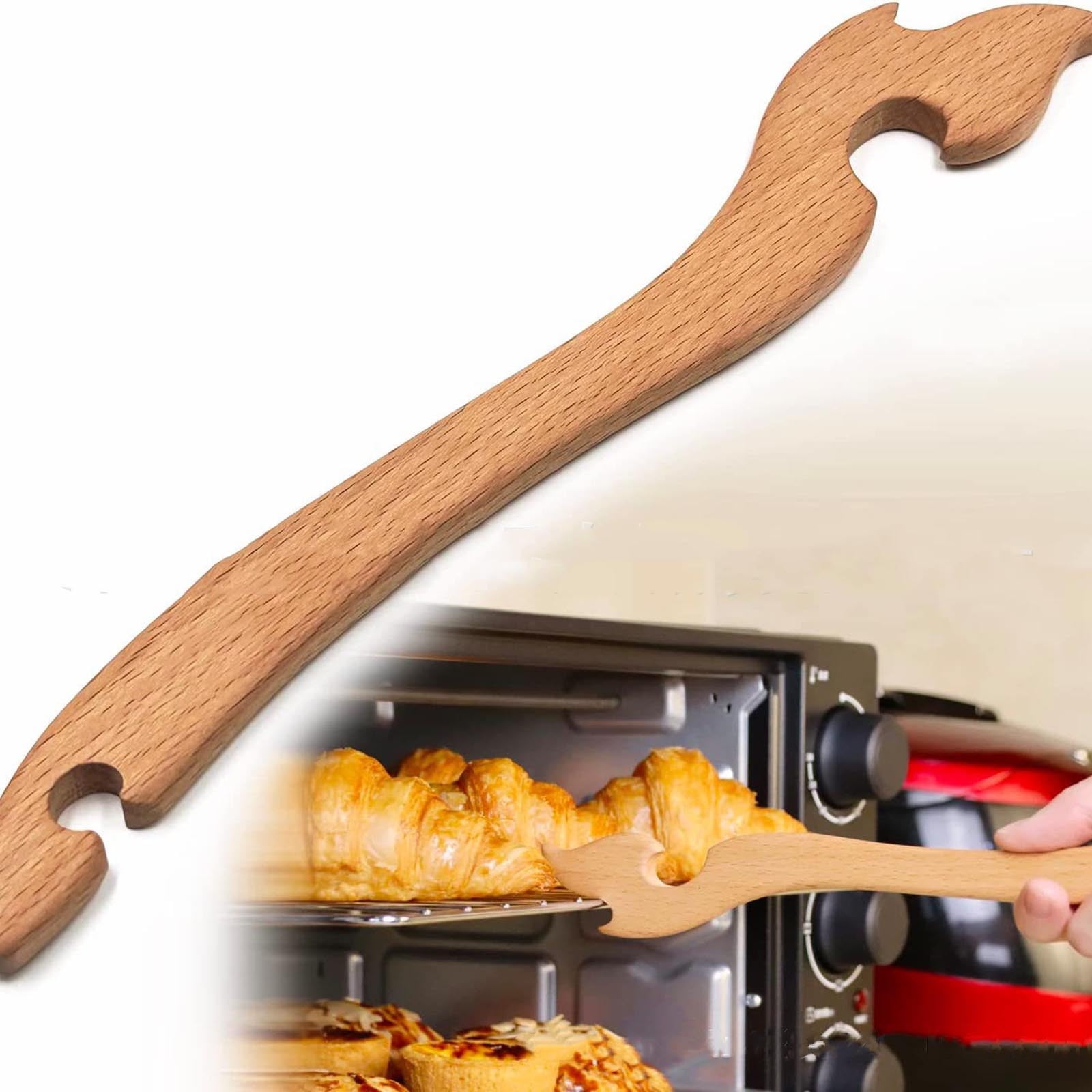DMDUOU Wooden Oven Rack Puller Stick,Beechwood Oven Rack Puller & Tray ...