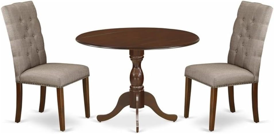 Dmel3 Abk 35 Dinette Set For Small Spaces Contains A Round Dining Table With Dropleaf And 2
