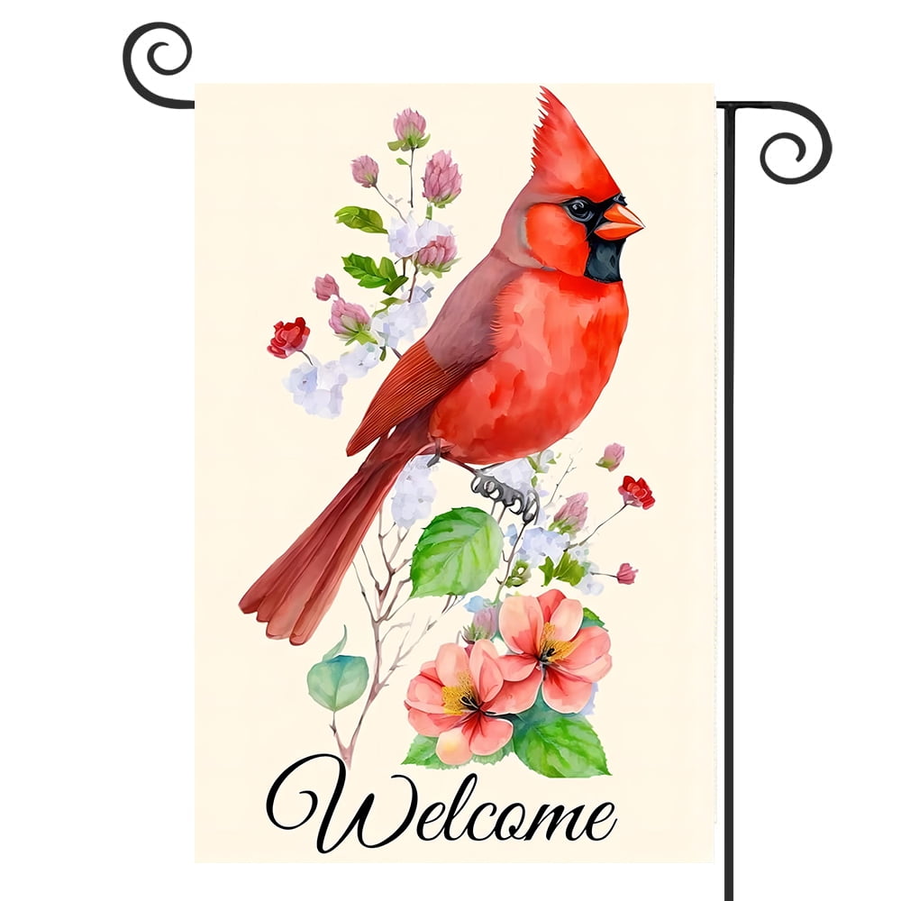 DMERBYL Cardinal Garden Flag Welcome Spring Garden Flag 12×18 Inch ...