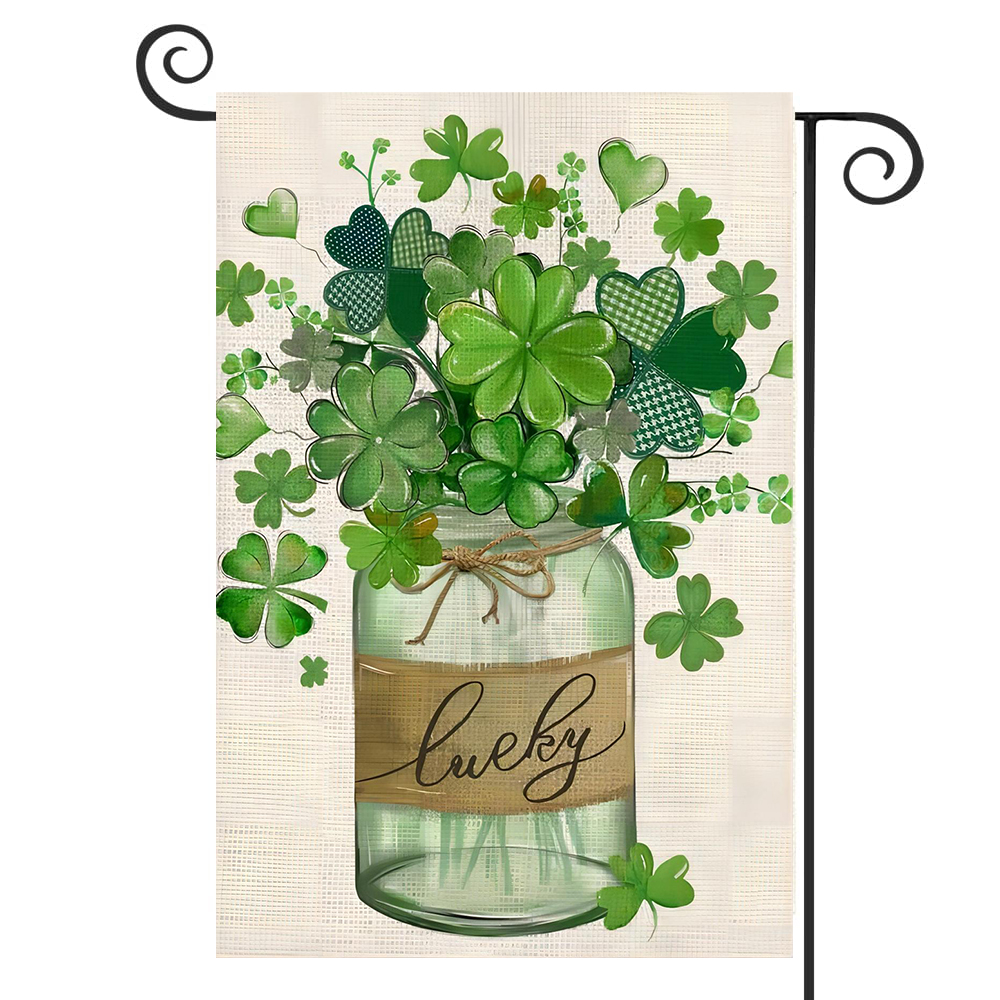 Toland Home Garden Clover Kitty St Pats St Patricks Day Flag Double Sided 28x40 Inch - Walmart.com