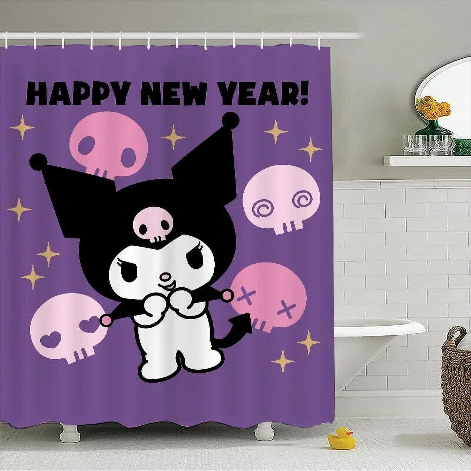 DMH 180-200cm Sanrio Kuromi Anime Plush Cartoon Shower Curtains Shower ...