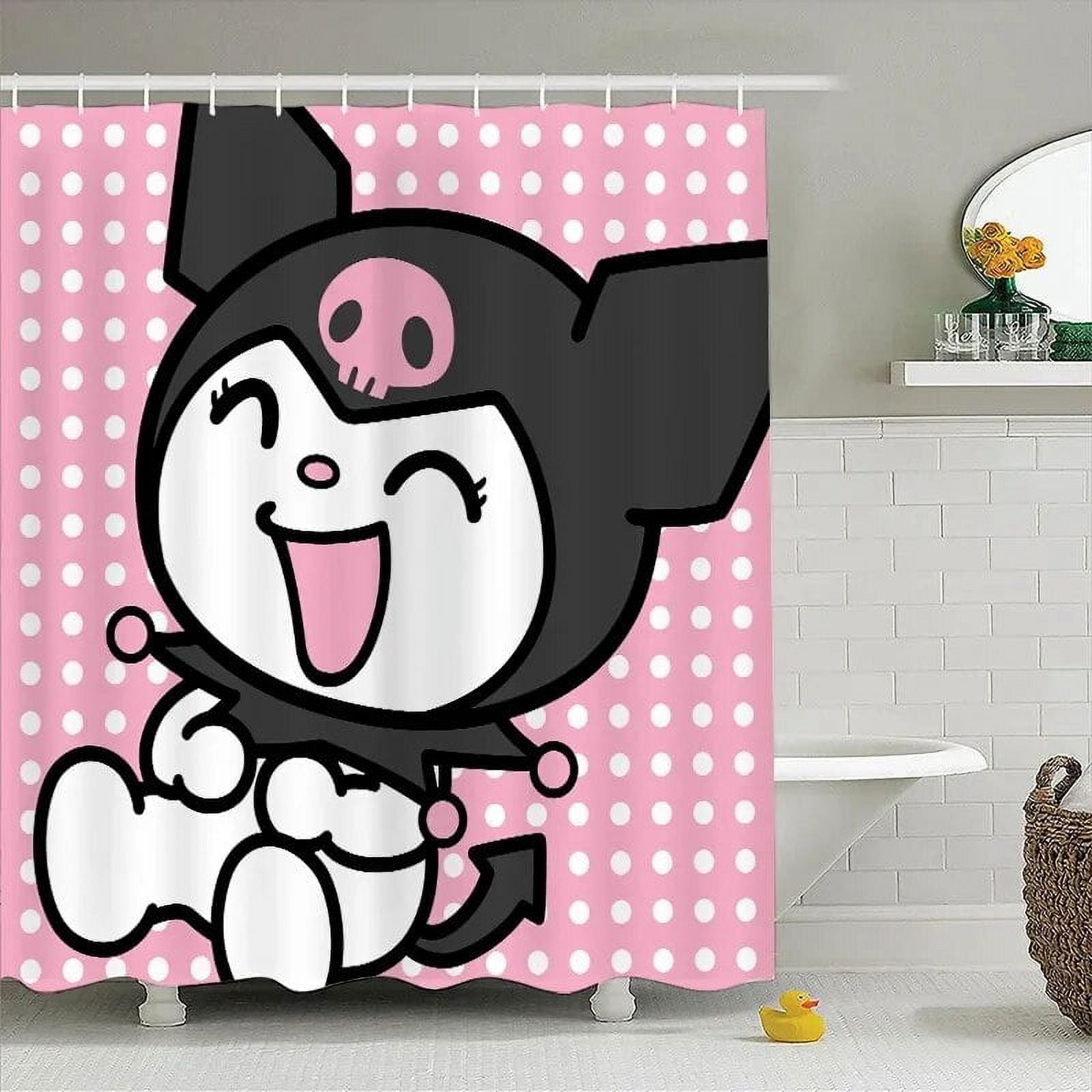 180-200cm Sanrio Kuromi Anime Plush Cartoon Shower Curtains Shower ...
