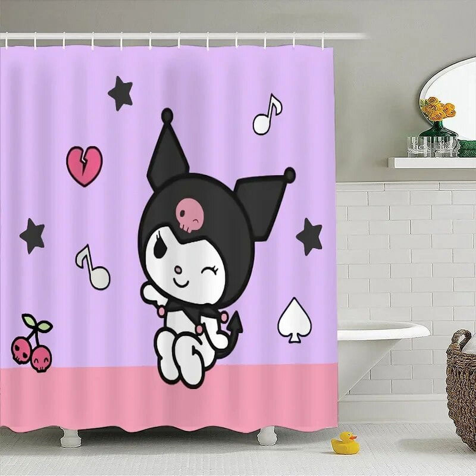 180-200cm Sanrio Kuromi Anime Plush Cartoon Shower Curtains Shower ...