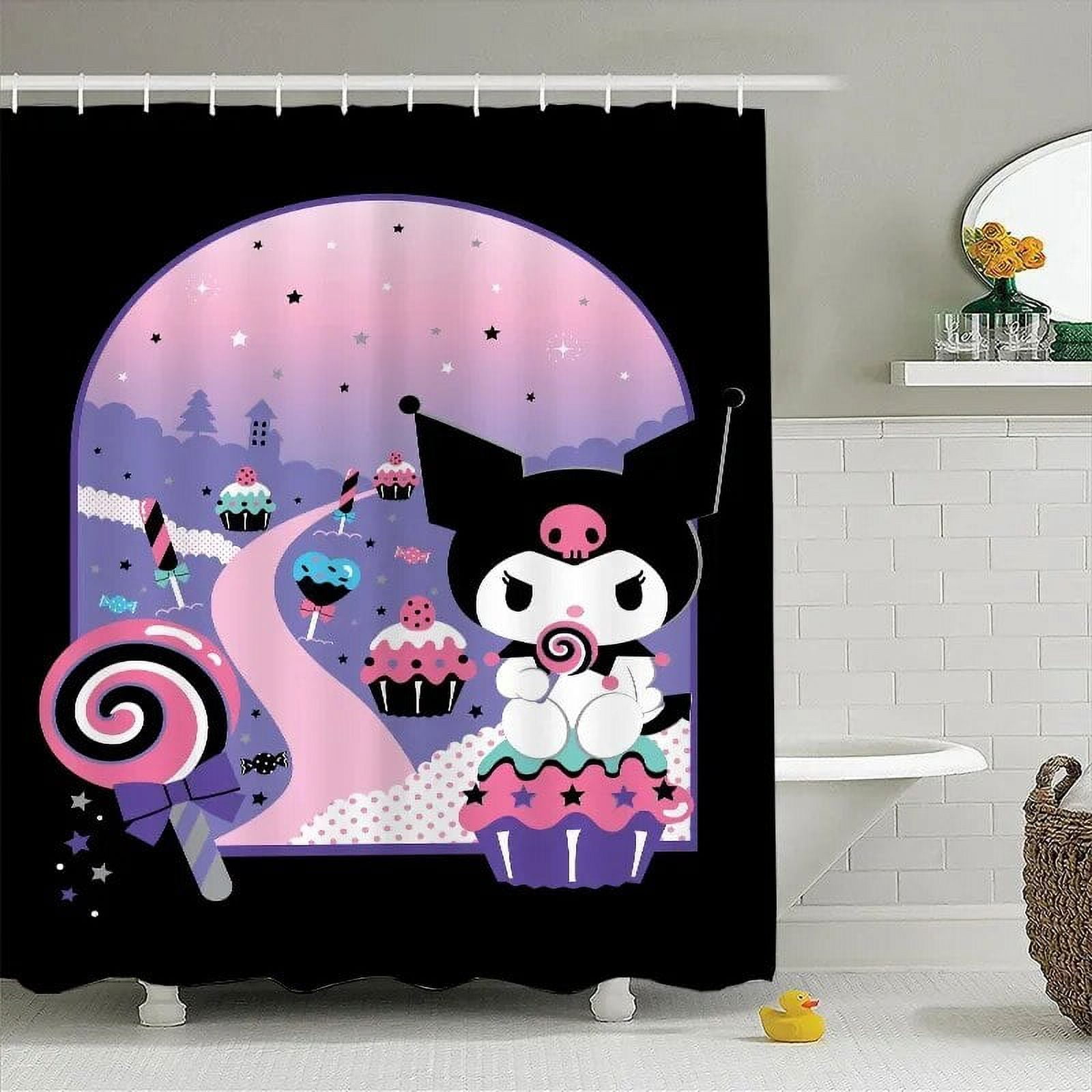 180-200cm Sanrio Kuromi Anime Plush Cartoon Shower Curtains Shower ...