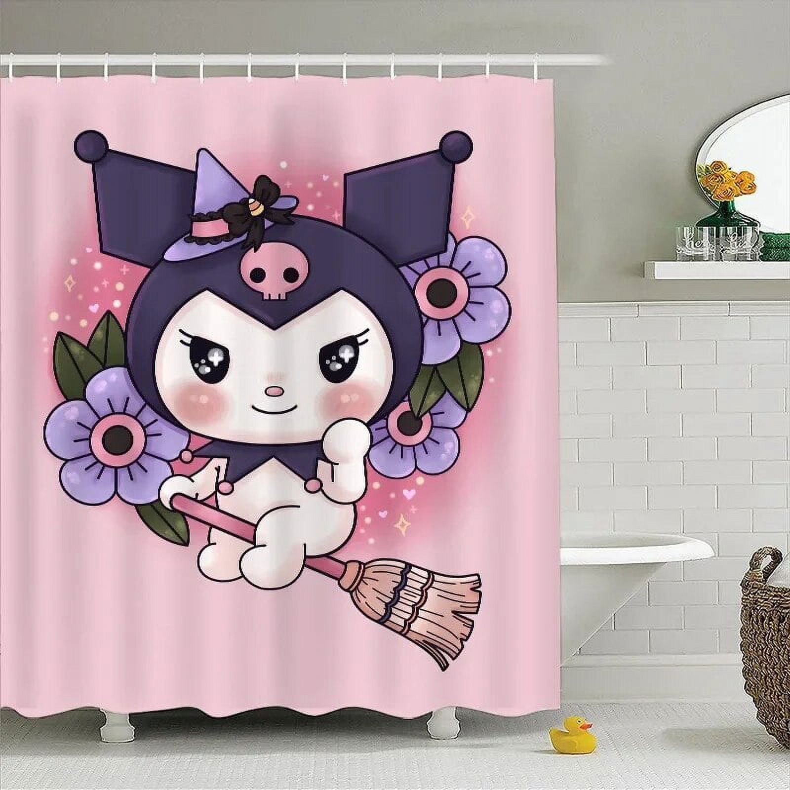 180-200cm Sanrio Kuromi Anime Plush Cartoon Shower Curtains Shower ...