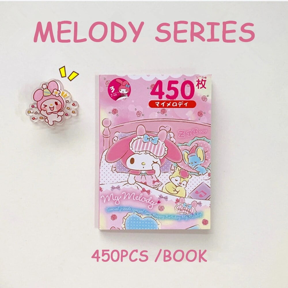 DMH 450Pcs Sanrio Kuromi Hello Kitty Sticker Book My Melody Goo Card ...