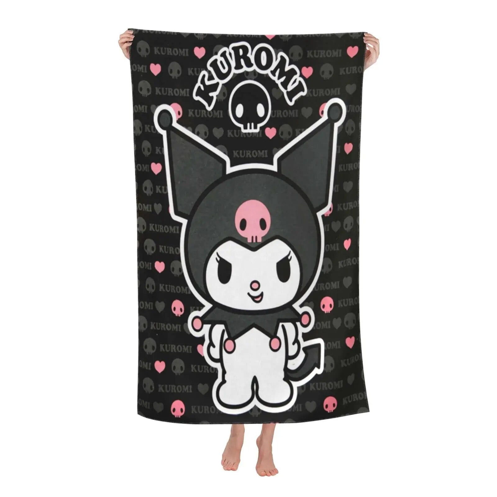 DMH Beach Towel Kuromi Anime My Melody Beach Towel Super Absorbent ...
