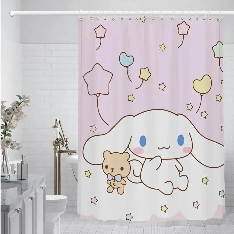 Dmh Kawaii Sanrio Shower Curtains Cinnamonroll Kuromi My Melody Anime