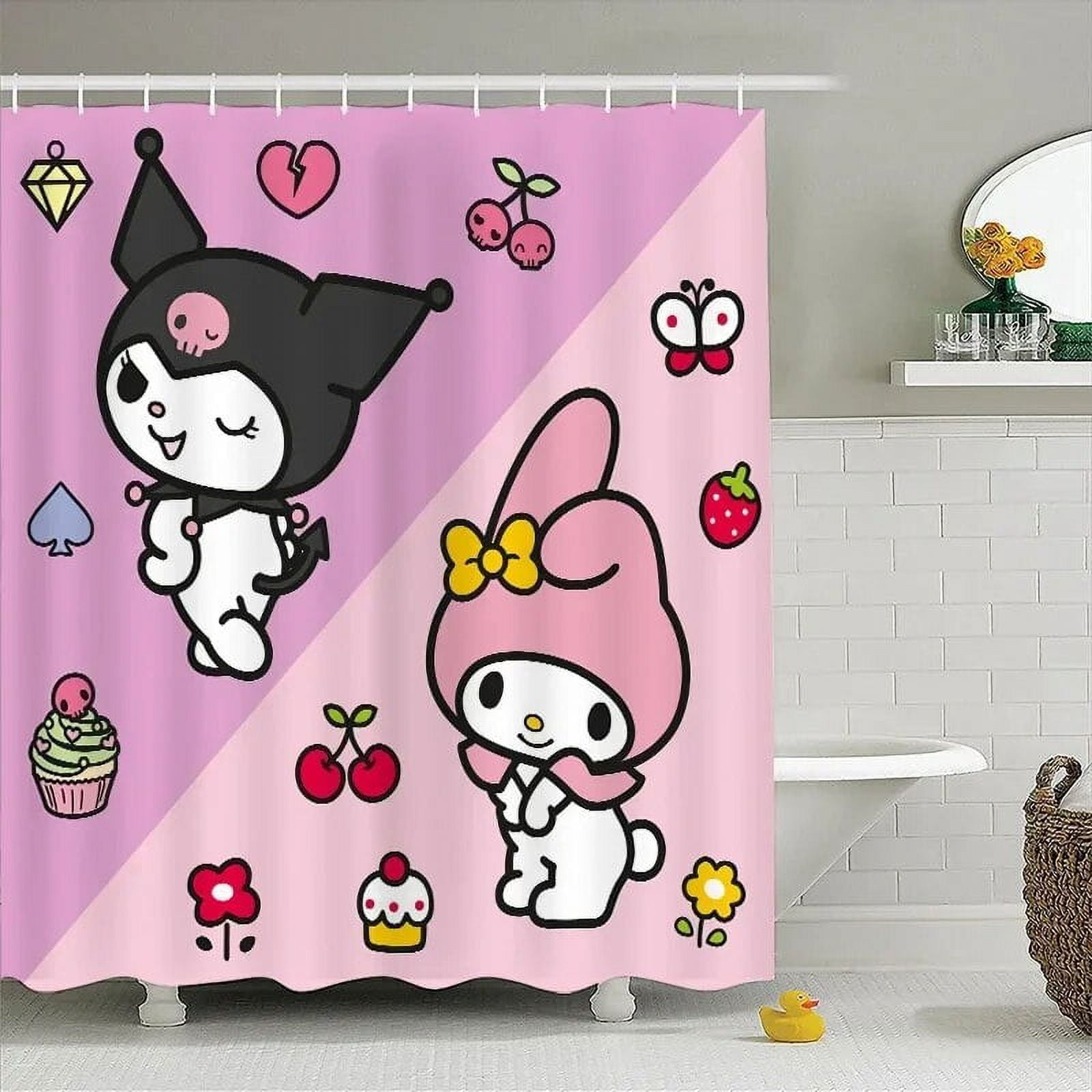Dmh Kawaii Sanrio Shower Curtains Kuromi My Melody Anime Cartoon