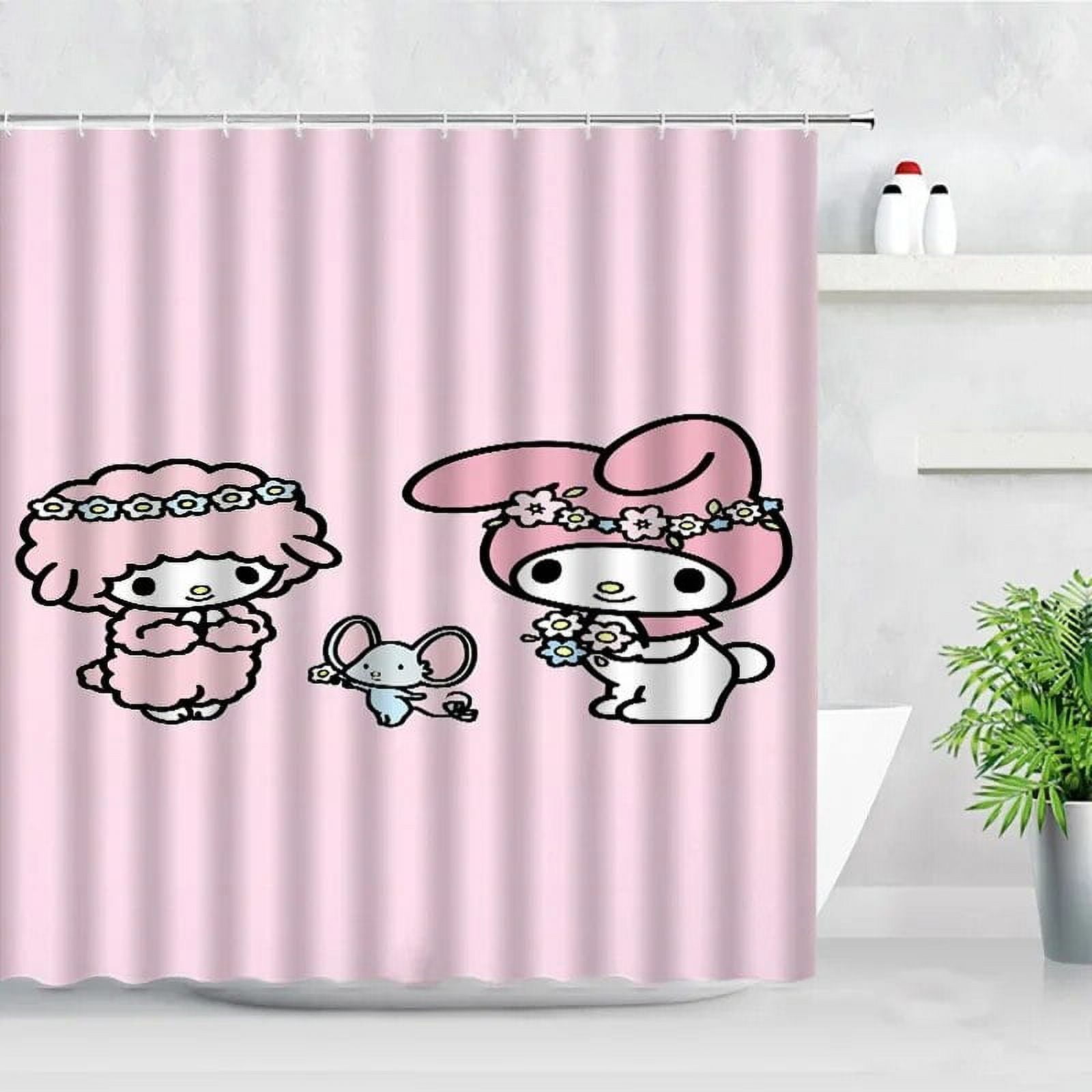 Dmh Sanrios Mymelody Cinnamoroll Kuromi Kawaii Cartoon Shower Curtains