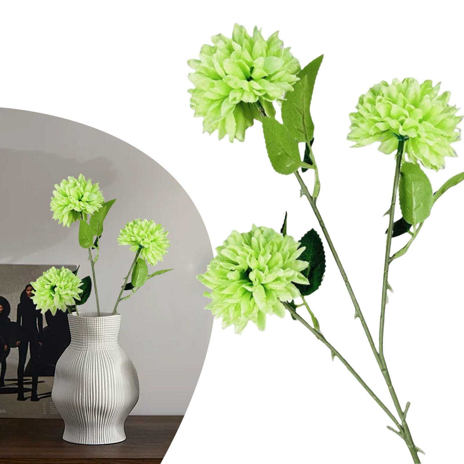 DMHW74S Artificial Chrysanthemum Flowers 3 Head Wedding Home Decoration ...