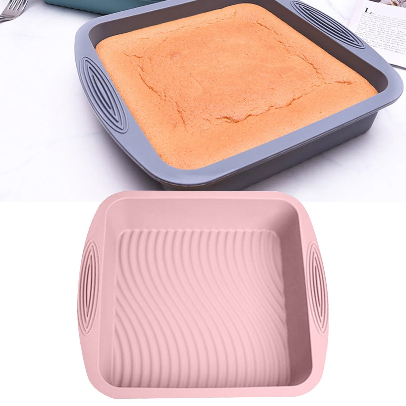 DMHW74S Silicone Square Cake Pan 8x8 Baking Pan Pan Nonstick Silicone ...