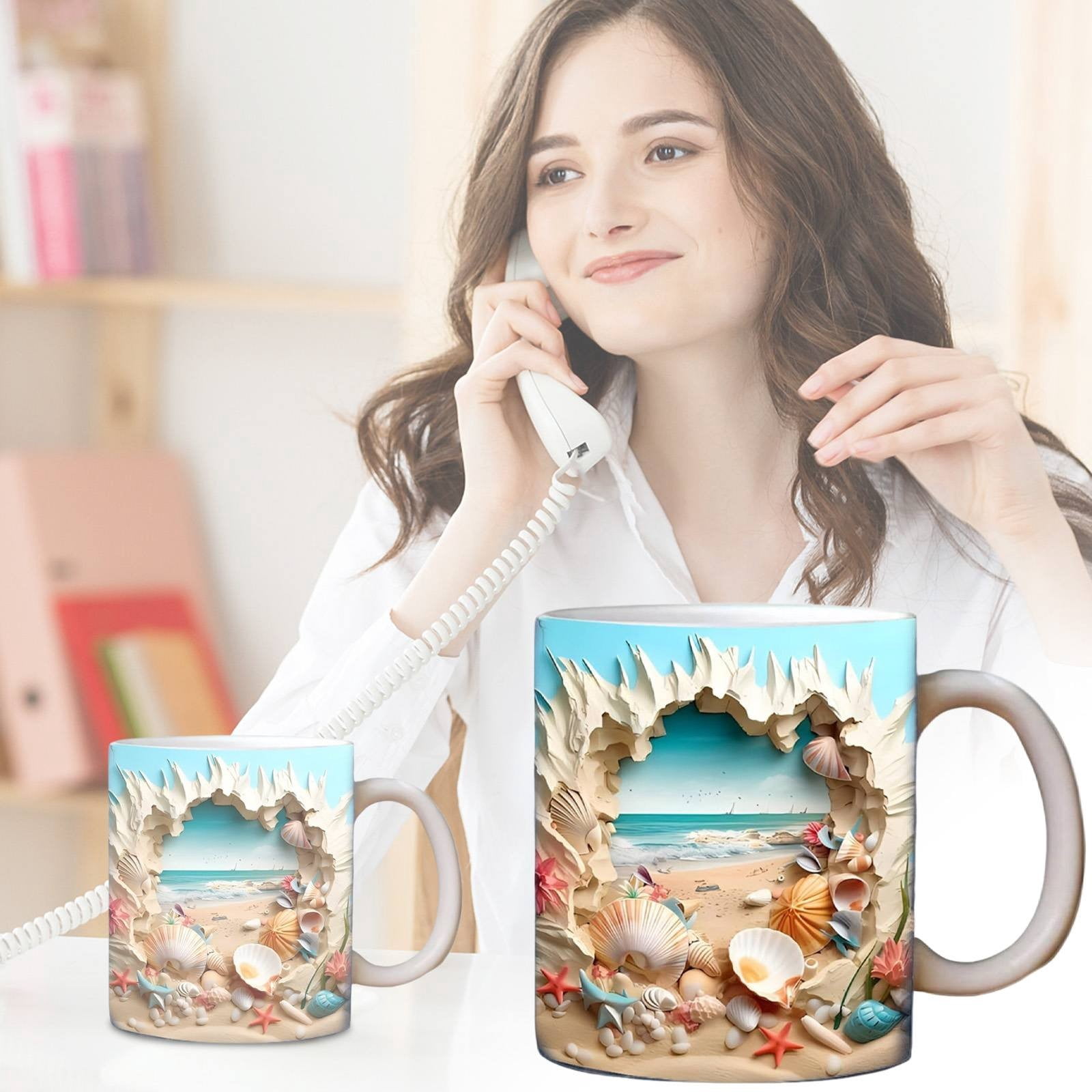 DMHW74S Solymall 3D Mug Solymall Bookhaven Mug Graddi Handmade Painted ...
